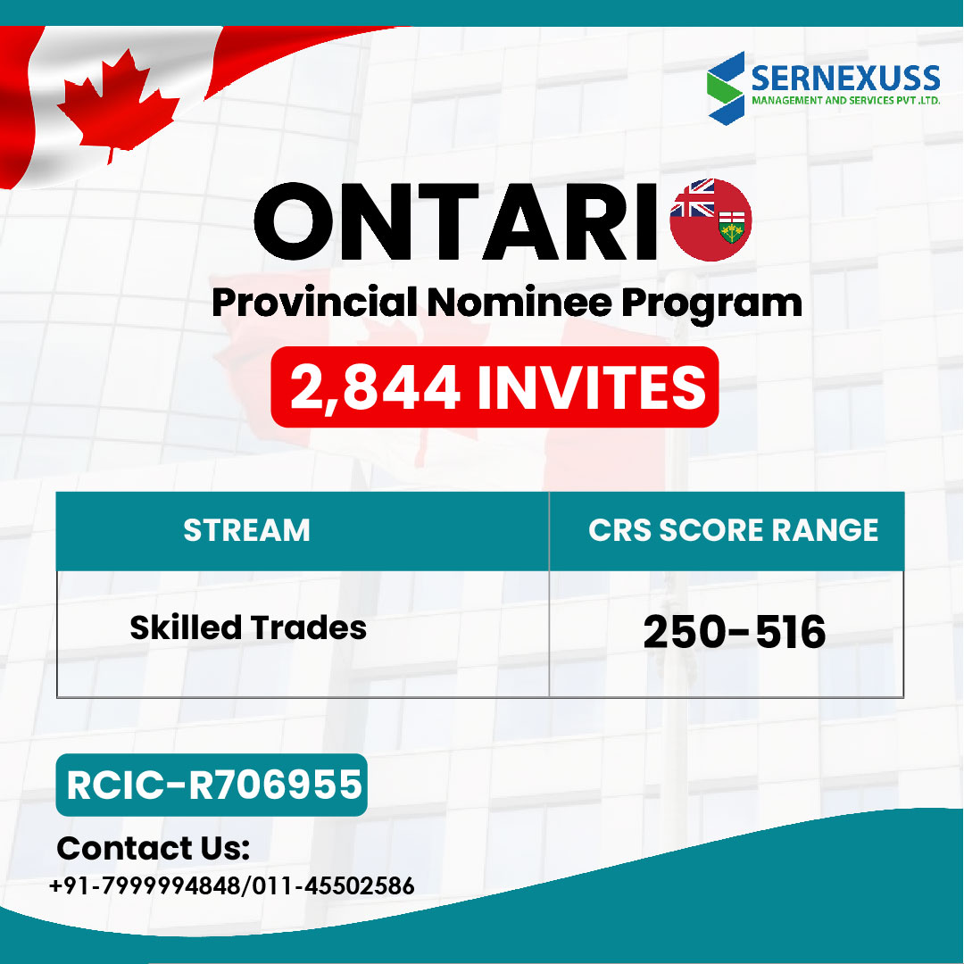 Latest Ontario Draw - Invite Skilled Trade Draw